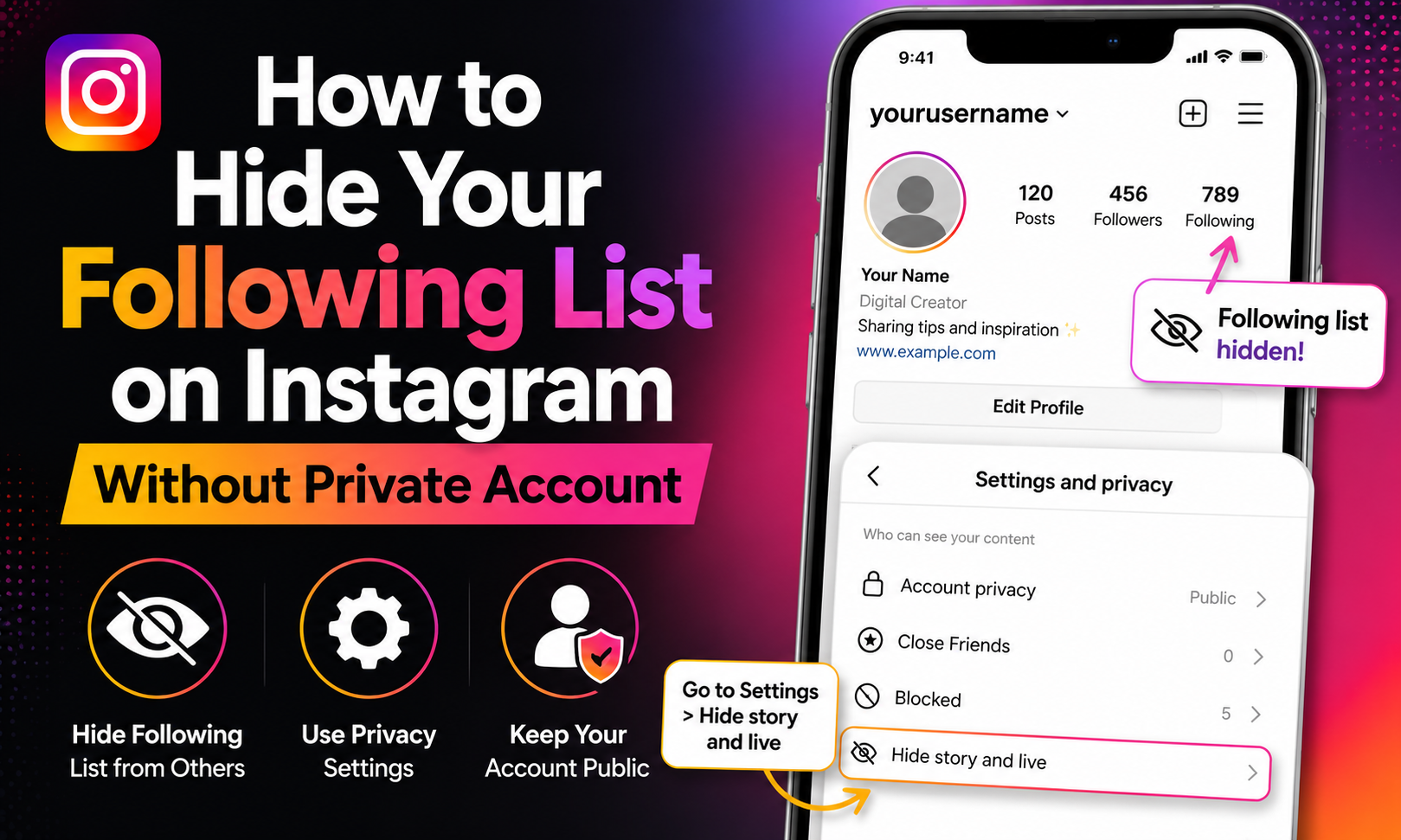 How to Hide Your Following List on Instagram Without Private Account ...